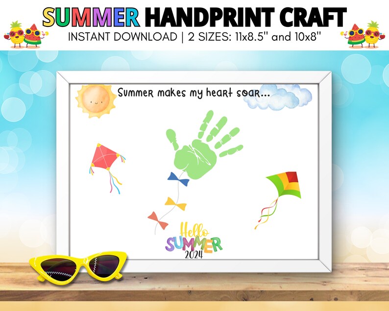Summer Handprint Craft, Kite Handprint Craft, Summer Handprint Art ...