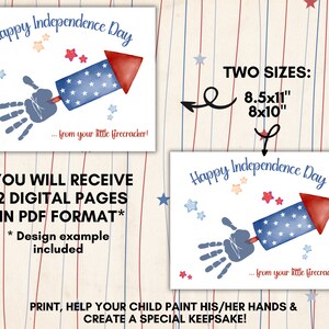 Firecracker Handprint Craft, 4th of July Handprint Craft, Patriotic ...