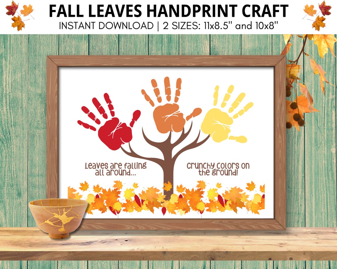 Fall Leaves Handprint Craft, Fall Handprint Craft, Fall Handprint Art ...