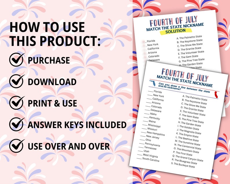 State Nicknames Trivia Game, Fourth of July Games, Group Games ...