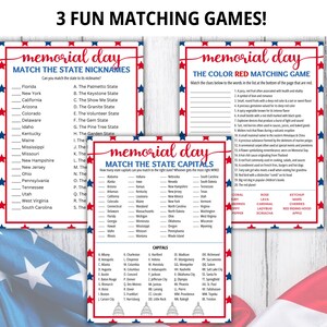 Memorial Day Games, 12 Game Bundle, Trivia Games, Patriotic Games ...
