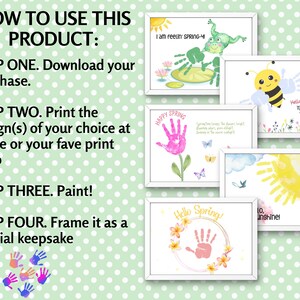 Spring Handprint Craft, 5-design BUNDLE, Handprint Art, Handprint Sign ...