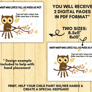 Owl Handprint Craft, Fall Handprint Craft, Fall Handprint Art ...