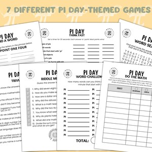 Printable Pi Day Party Bundle, Pi Day Party Favors, Pi Day Games, Math ...