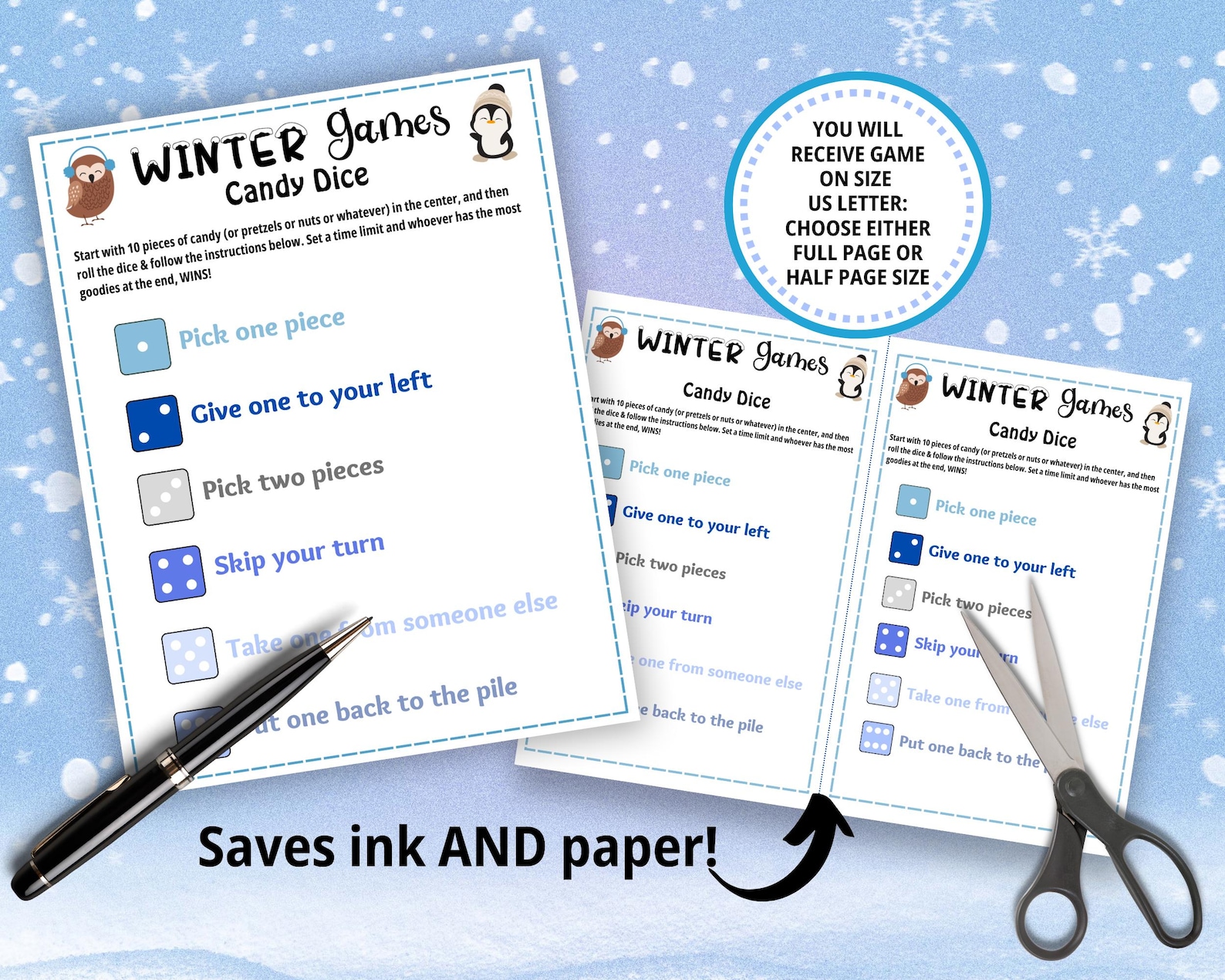 Winter Candy Dice, Winter Games, Wintertime Games, Candy Dice Game ...