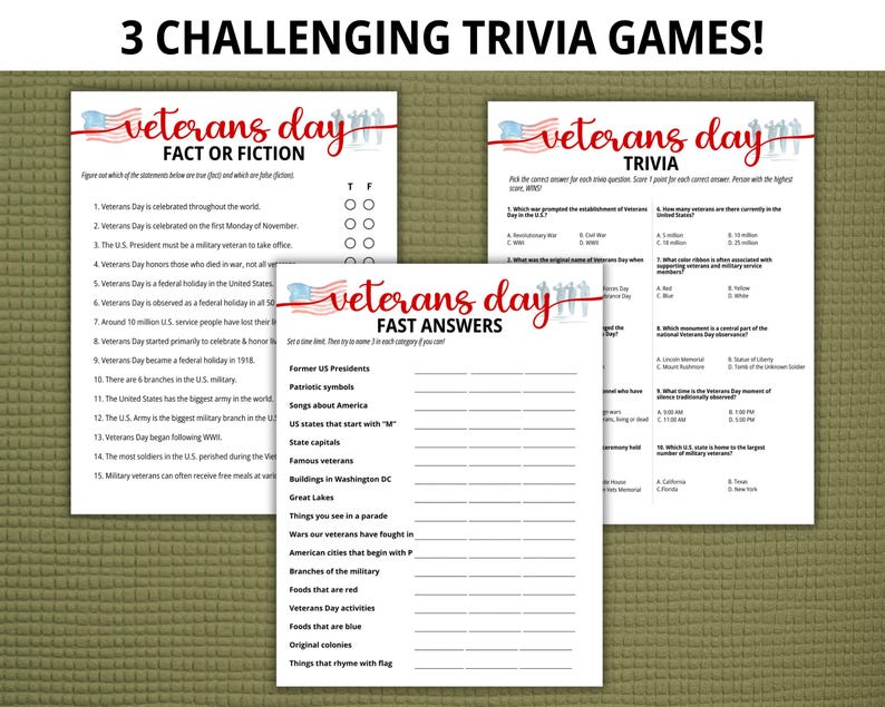 Veterans Day Games, Patriotic Word Game, Group Games, Patriotic Games ...