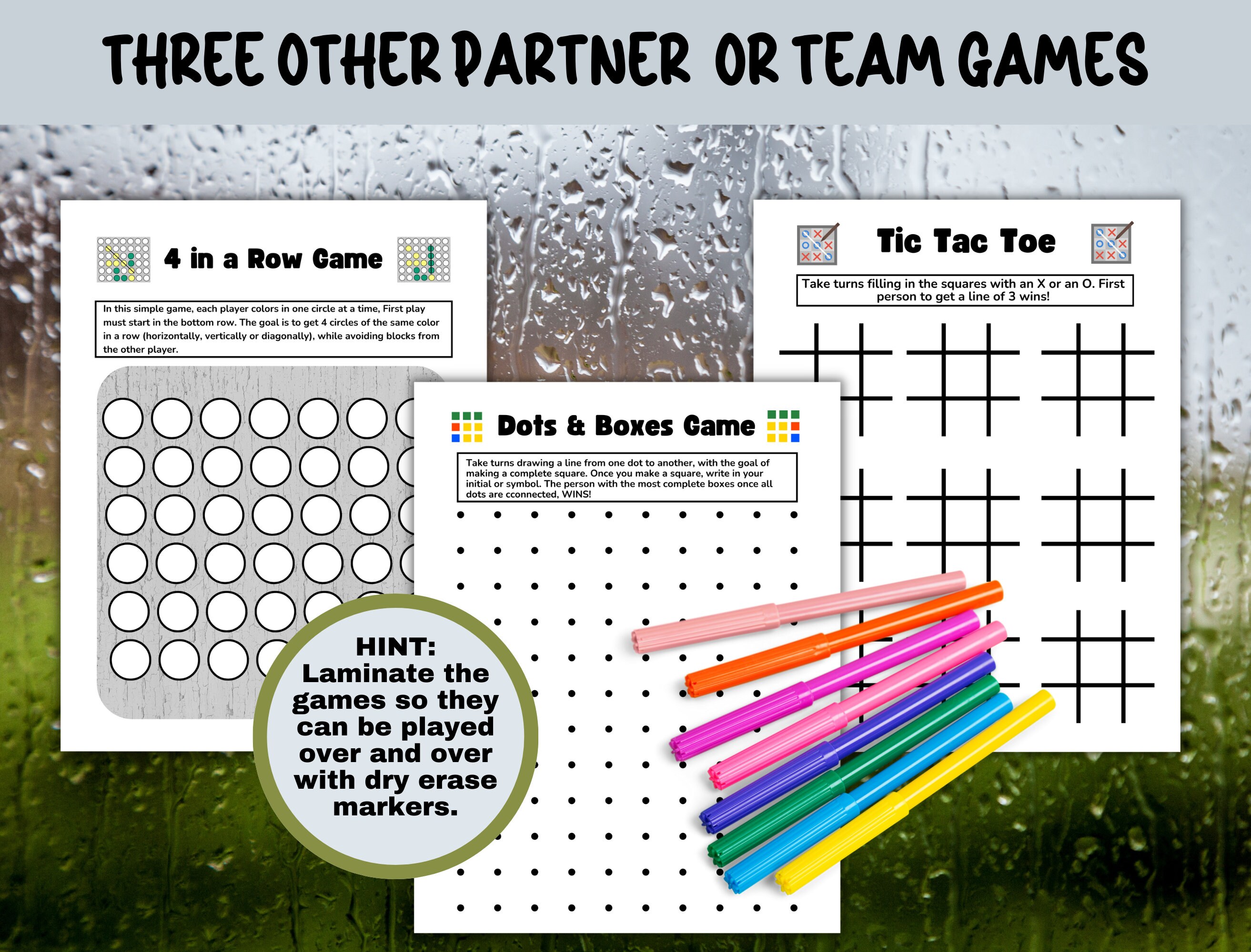 Rainy Day Games for Kids, Scavenger Hunt, Tic Tac Toe Game, Kids ...