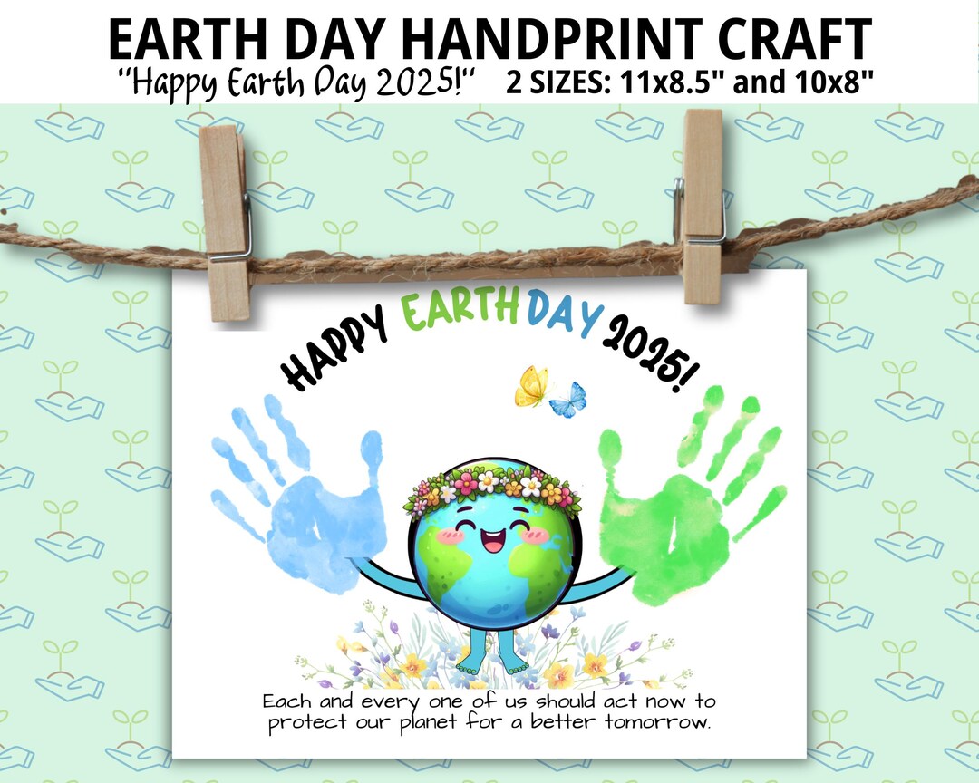 Earth Day Handprint Craft, Happy Earth Day 2025, Handprint Art ...
