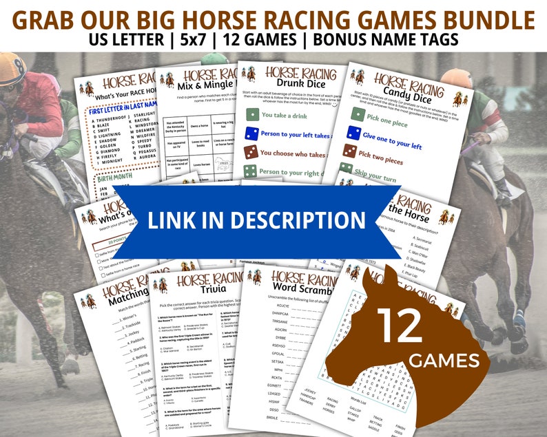 Horse Racing Mix and Mingle Bingo, Horse Race Game, Family Game Night ...