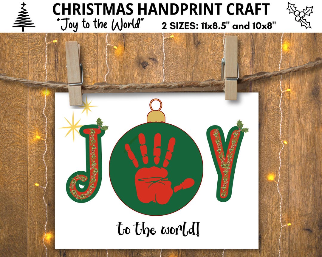 Christmas Handprint Craft, Joy to the World Handprint, Winter Handprint ...