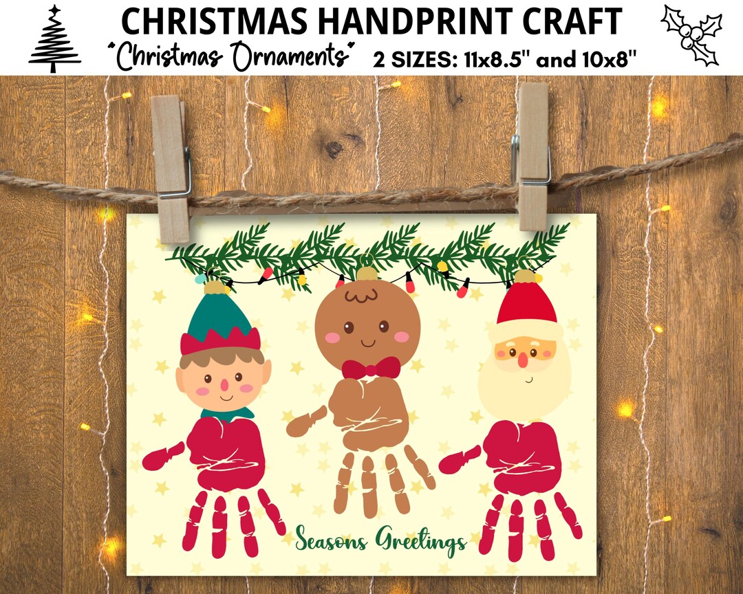 Christmas Handprint Craft, Christmas Ornaments Handprint, Winter ...