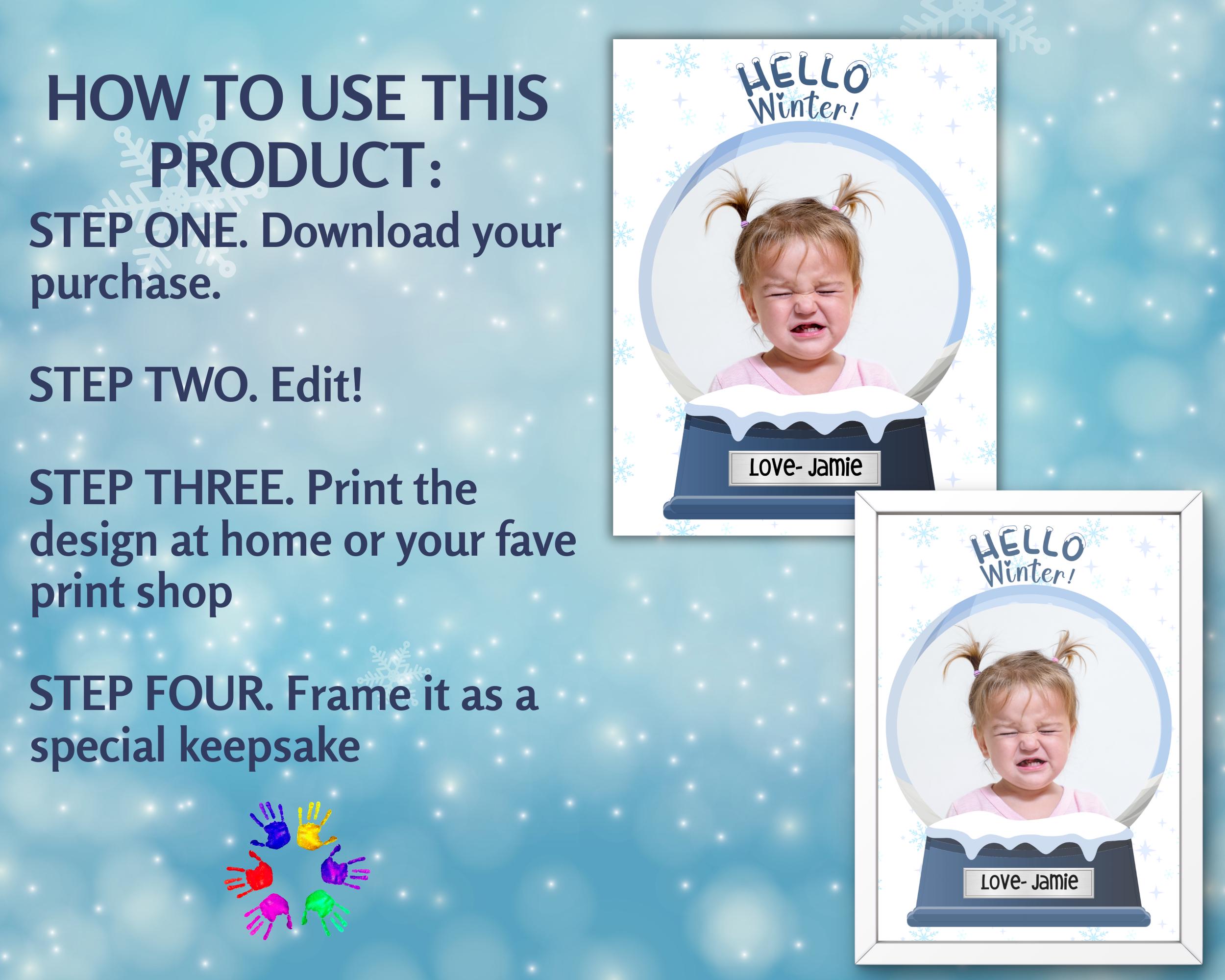 Editable Winter Handprint Crafts, Snowglobe Handprint, Handprint Art ...