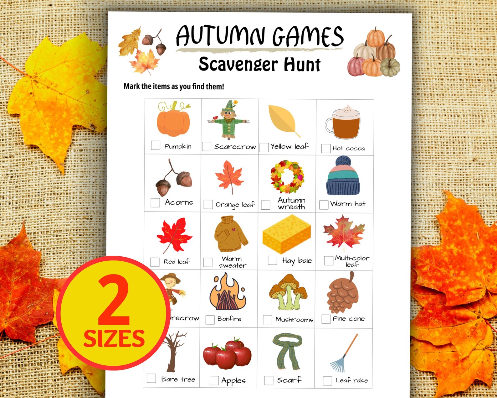 Autumn Scavenger Hunt, Fall Games, Autumn Game, Family Game Night, Kids ...