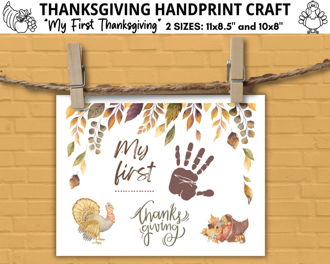 Thanksgiving Handprint Craft, First Thanksgiving Handprint, Fall ...