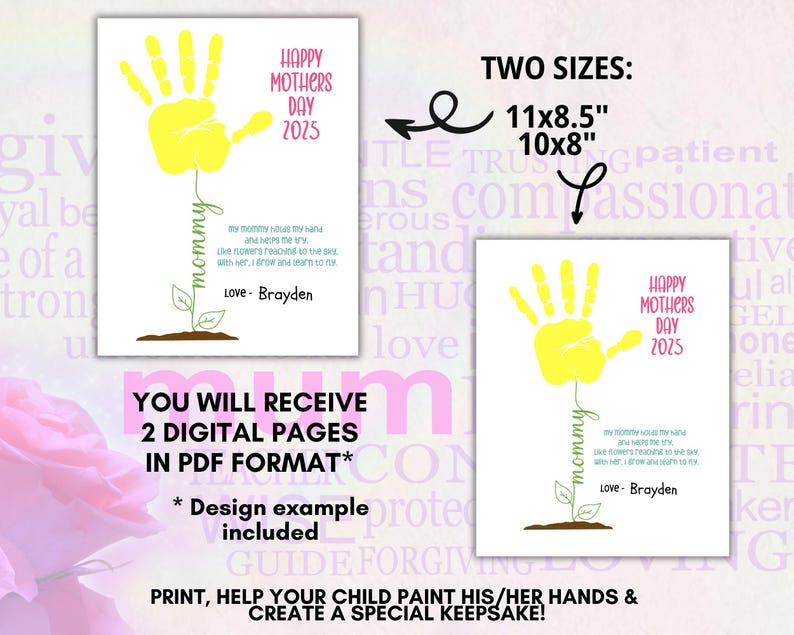 Mother's Day Handprint Craft, Mom Helps Me Grow, Handprint Art ...
