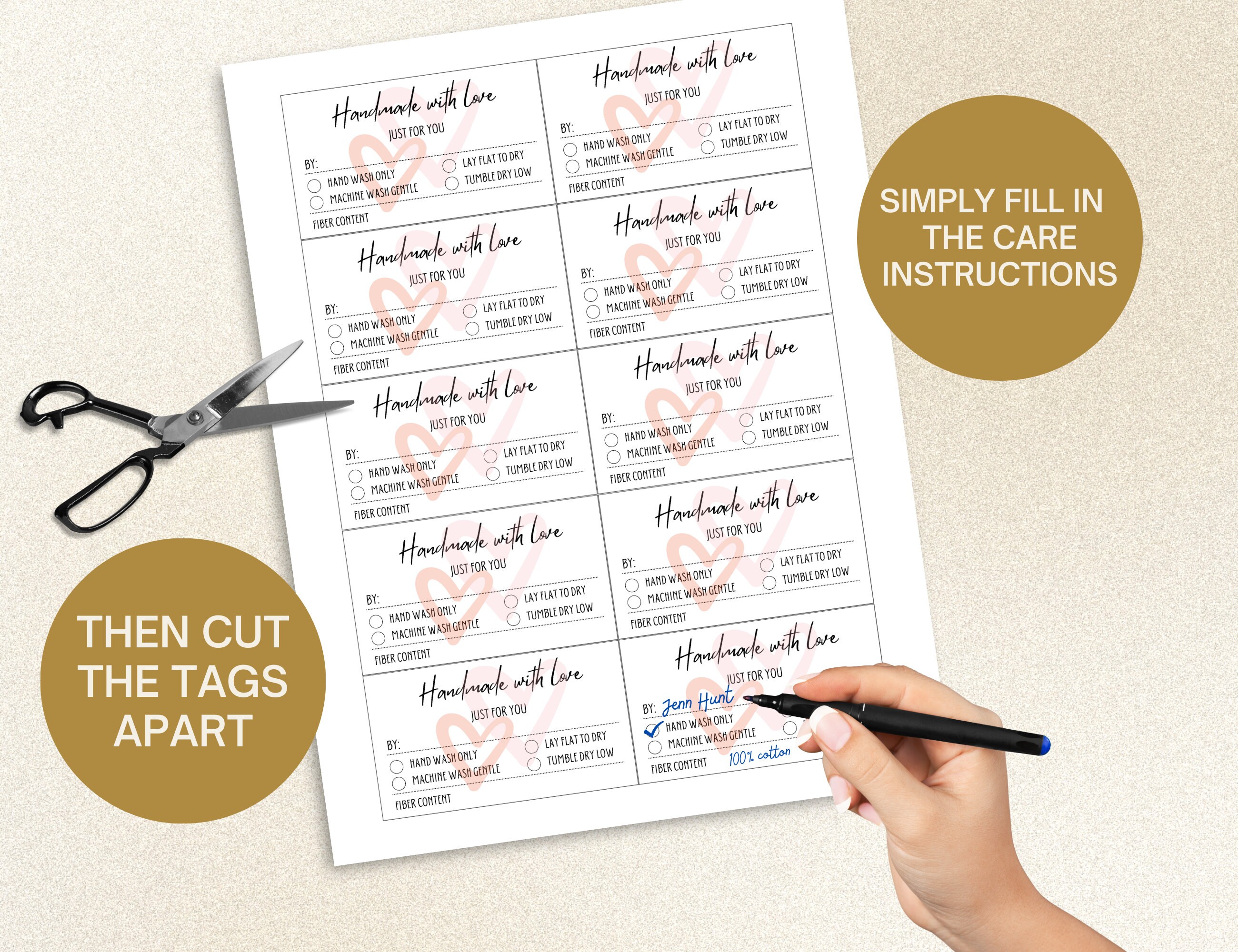 Quilt Care Card, Quilt Care Instructions, Printable, Quilt Care Labels ...