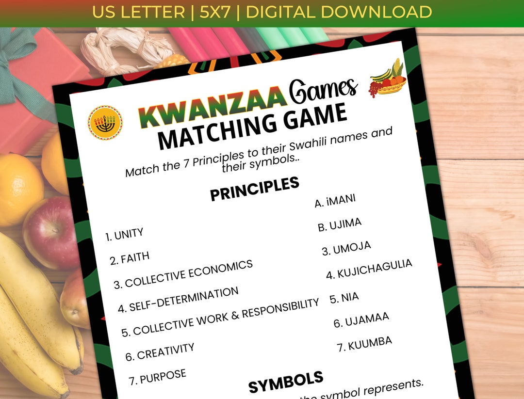 Kwanzaa Matching Game Holiday Party Games Kwanzaa Symbols - Etsy