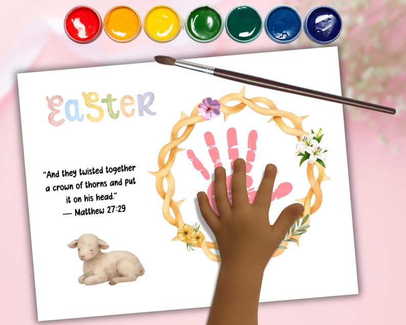 Easter Handprint Craft, Crown of Thorns, Religious Easter Handprint Art ...