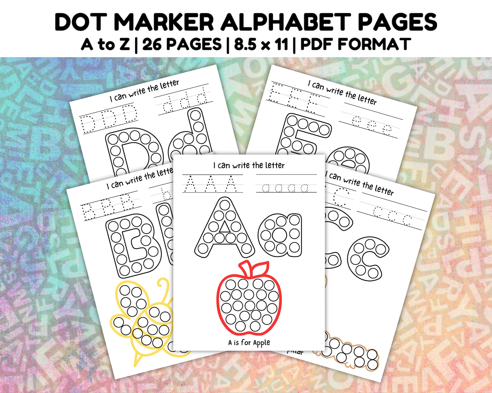 Alphabet Preschool Tracing Worksheets, Dot Marker, Alphabet Letters ...