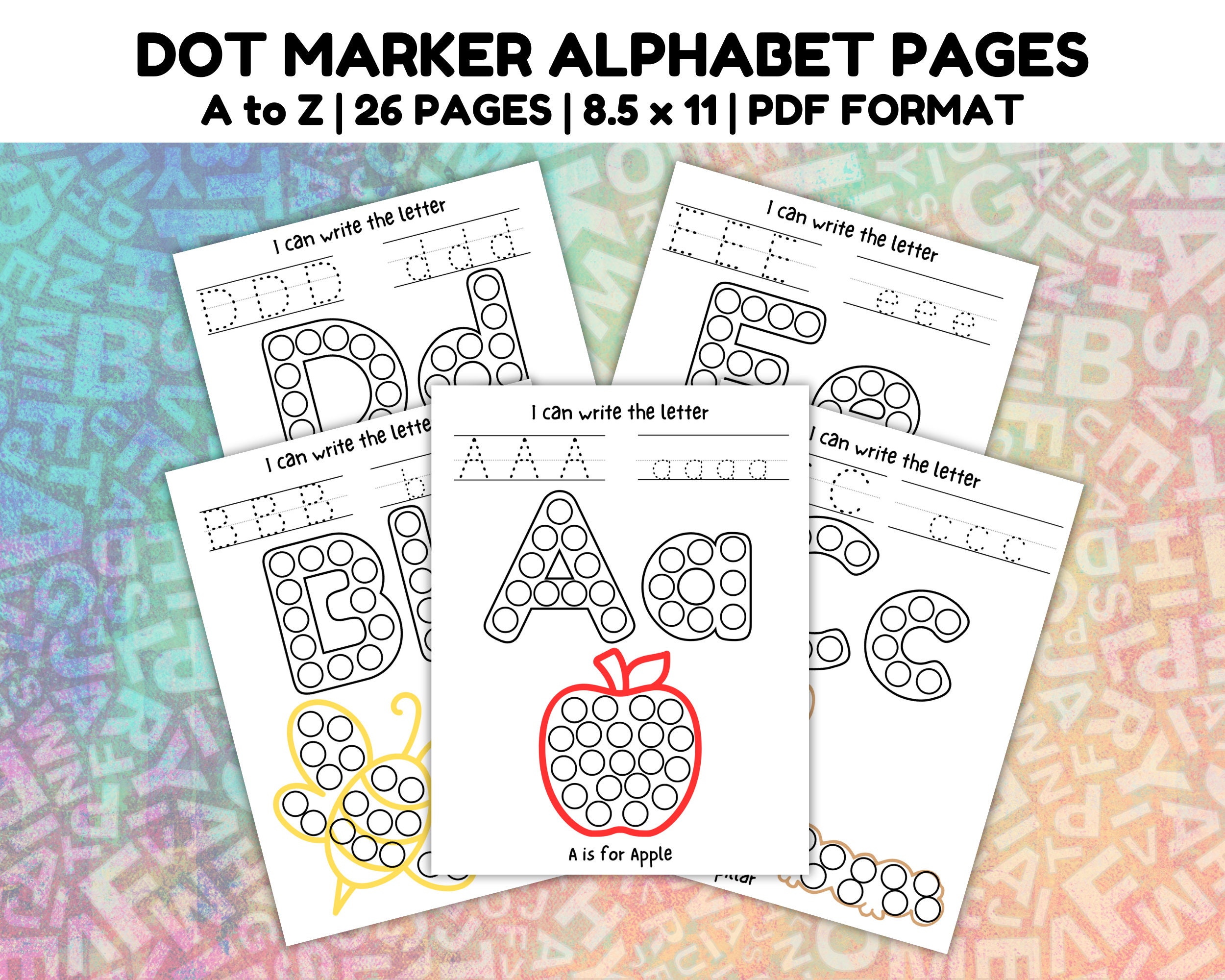 Alphabet Preschool Tracing Worksheets, Dot Marker, Alphabet Letters ...