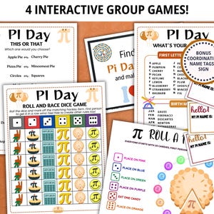 Pi Day Games, 12-game BUNDLE, Pi Day Party, Pi Day Download, Math Games ...