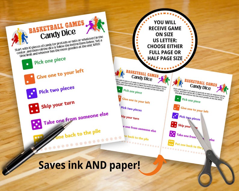 Basketball Candy Dice Game, Basketball Games, Basketball Party, Family ...