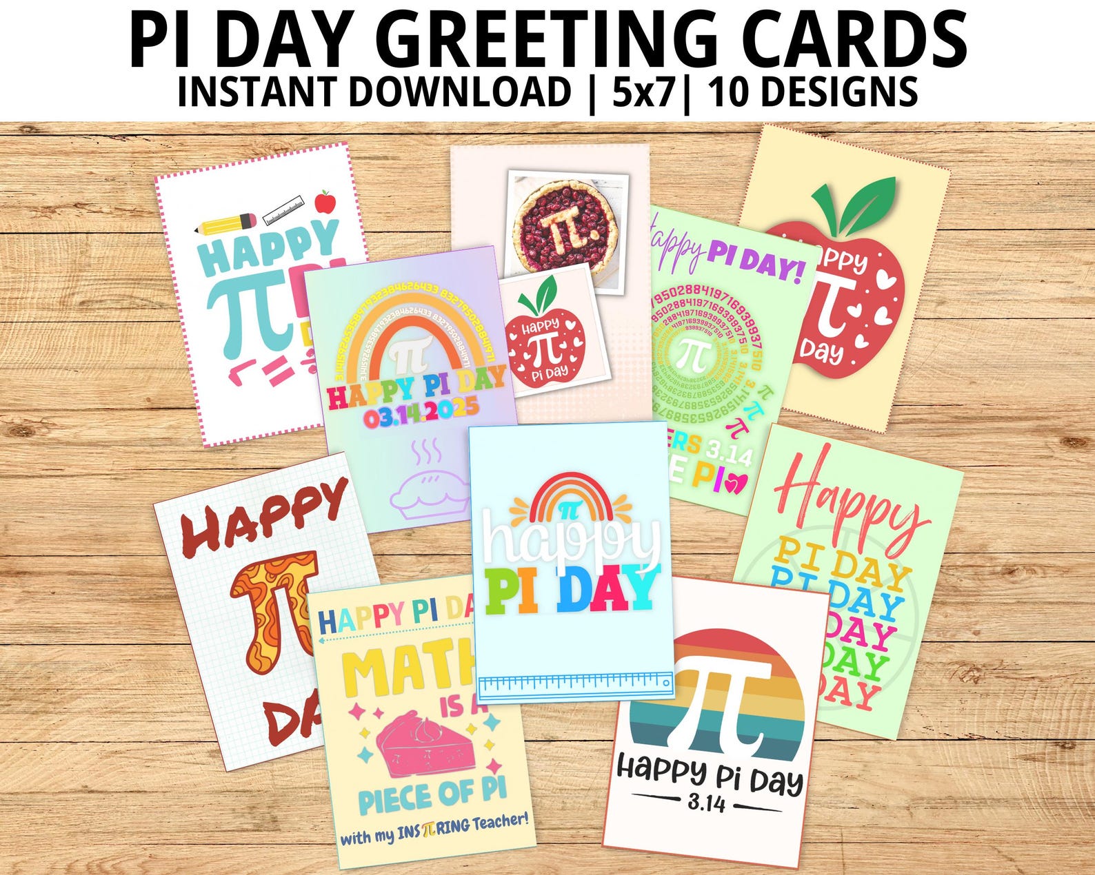 Printable Pi Day Cards, Teacher Appreciation Card Printable, Math ...