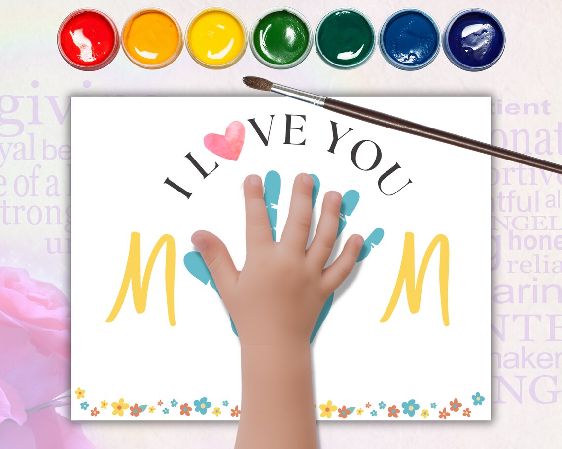 Mother's Day Handprint Craft, I Love You Mom, Handprint Art, Handprint ...