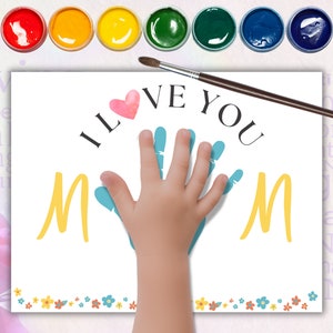 Mother's Day Handprint Craft, I Love You Mom, Handprint Art, Handprint ...