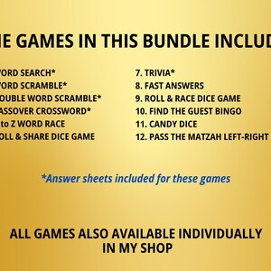 Passover Games, 12-GAME BUNDLE, Jewish Games, Passover Holiday ...
