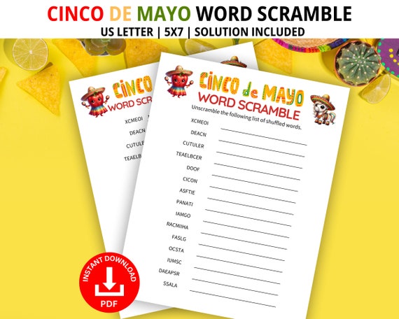 Sopa De Letras Del Cinco De Mayo