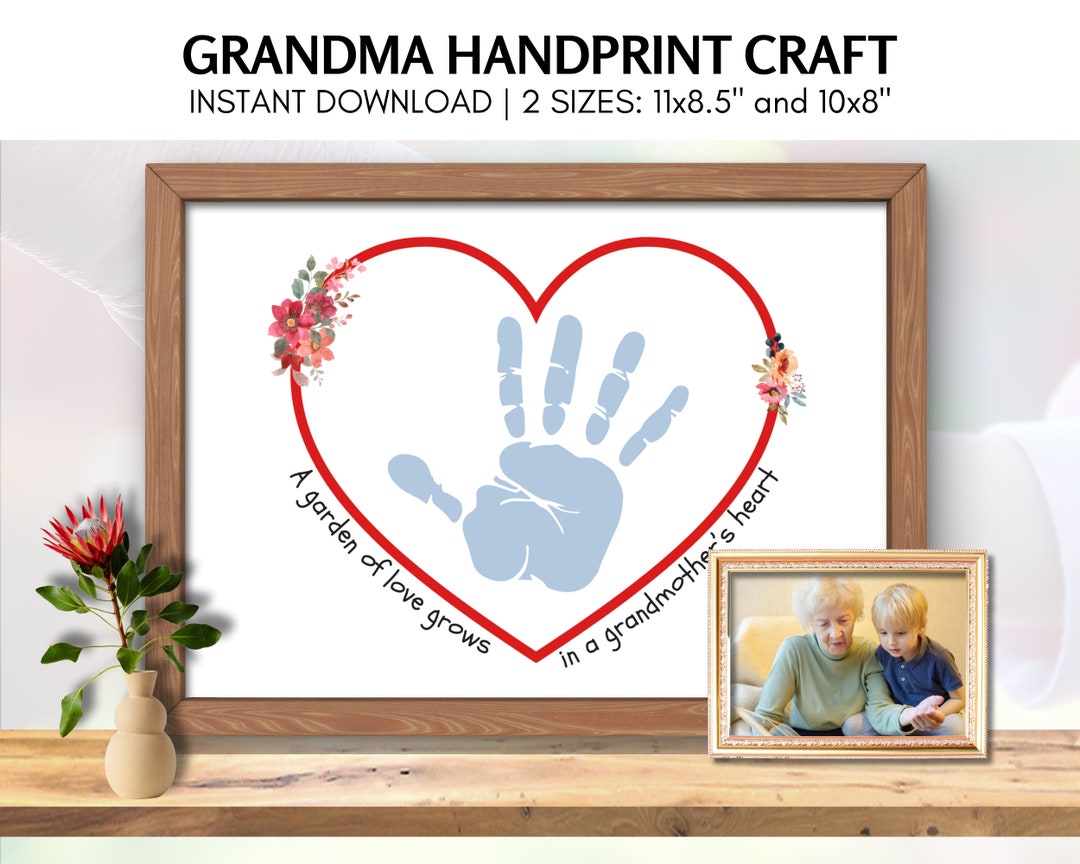Grandma Handprint Craft Bundle, Garden of Love, Mothers Day Handprint ...