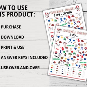 Baseball I Spy Game, Baseball Party Games, I Spy Kids Activity, Family ...