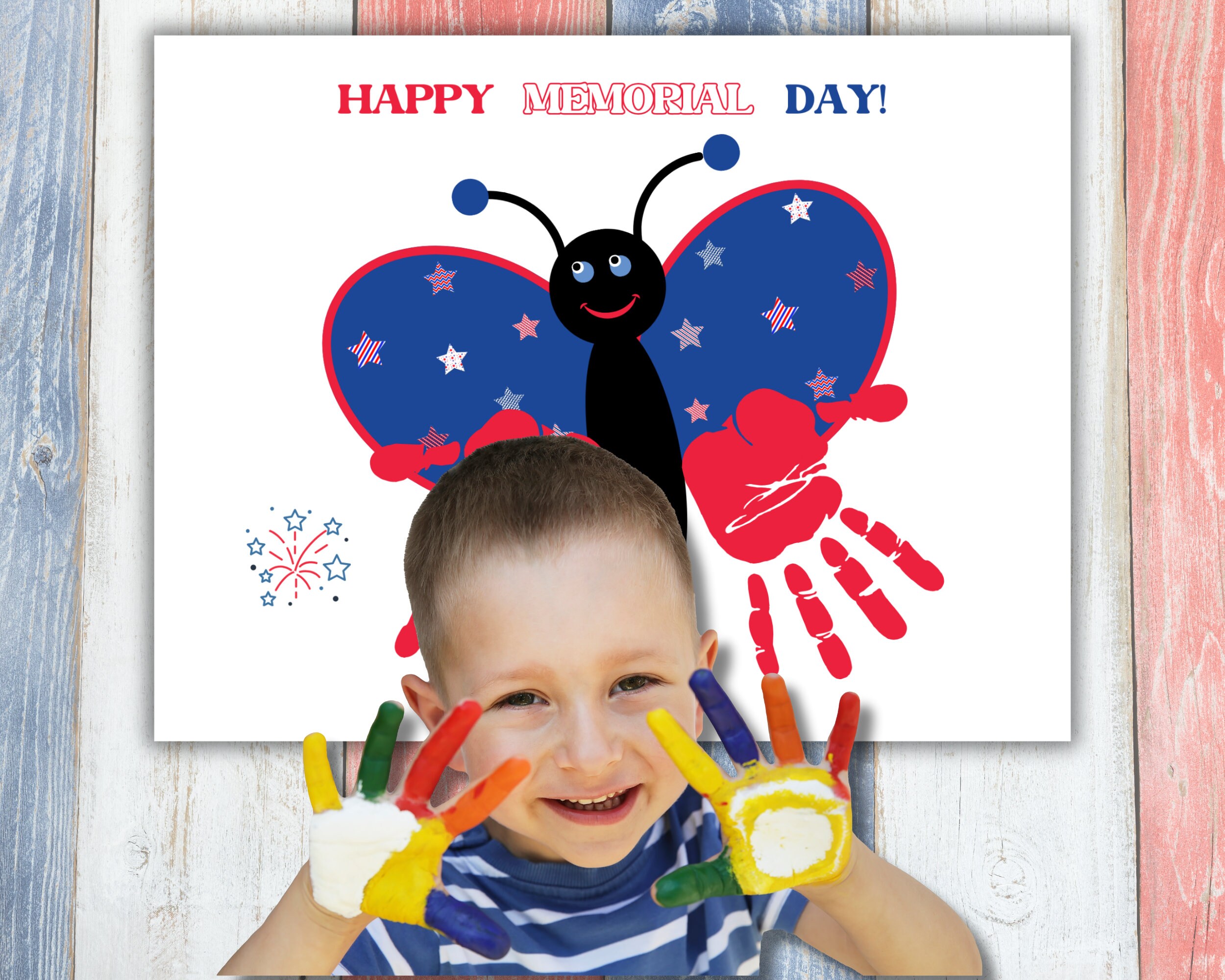 Memorial Day Handprint Craft, Patriotic Handprint Art, Handprint Sign ...