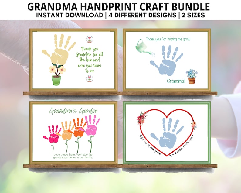 Grandma Handprint Craft Bundle, Mothers Day Handprint Art, Handprint ...