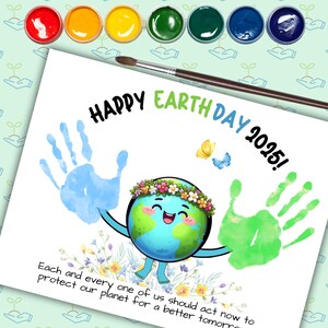 Earth Day Handprint Craft, Happy Earth Day 2025, Handprint Art ...