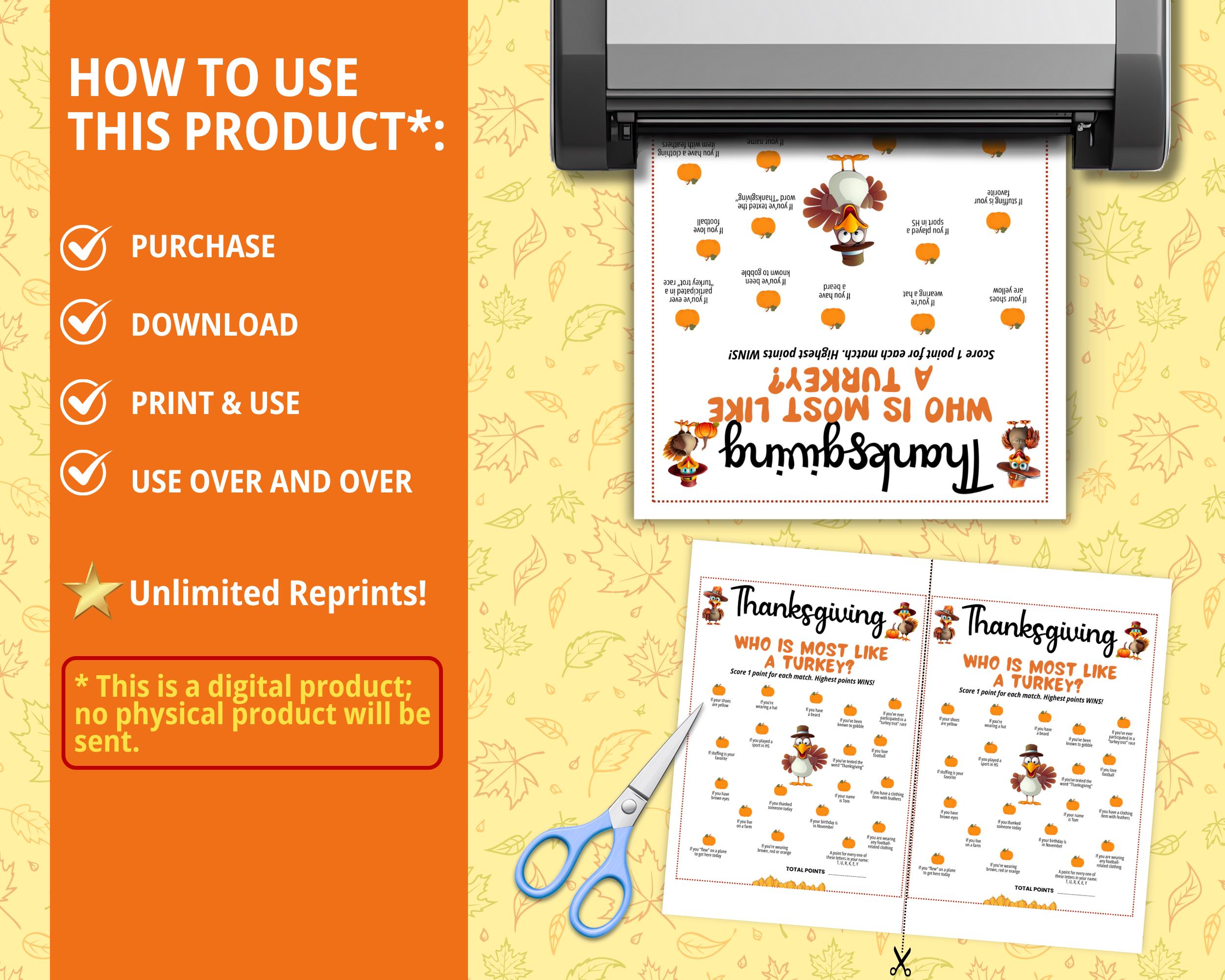 Who is Most Like a Turkey, Thanksgiving Games, Friendsgiving Game ...