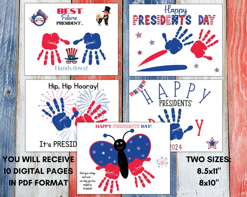 Presidents Day Handprint Craft, Patriotic Handprint Art, Handprint Sign ...