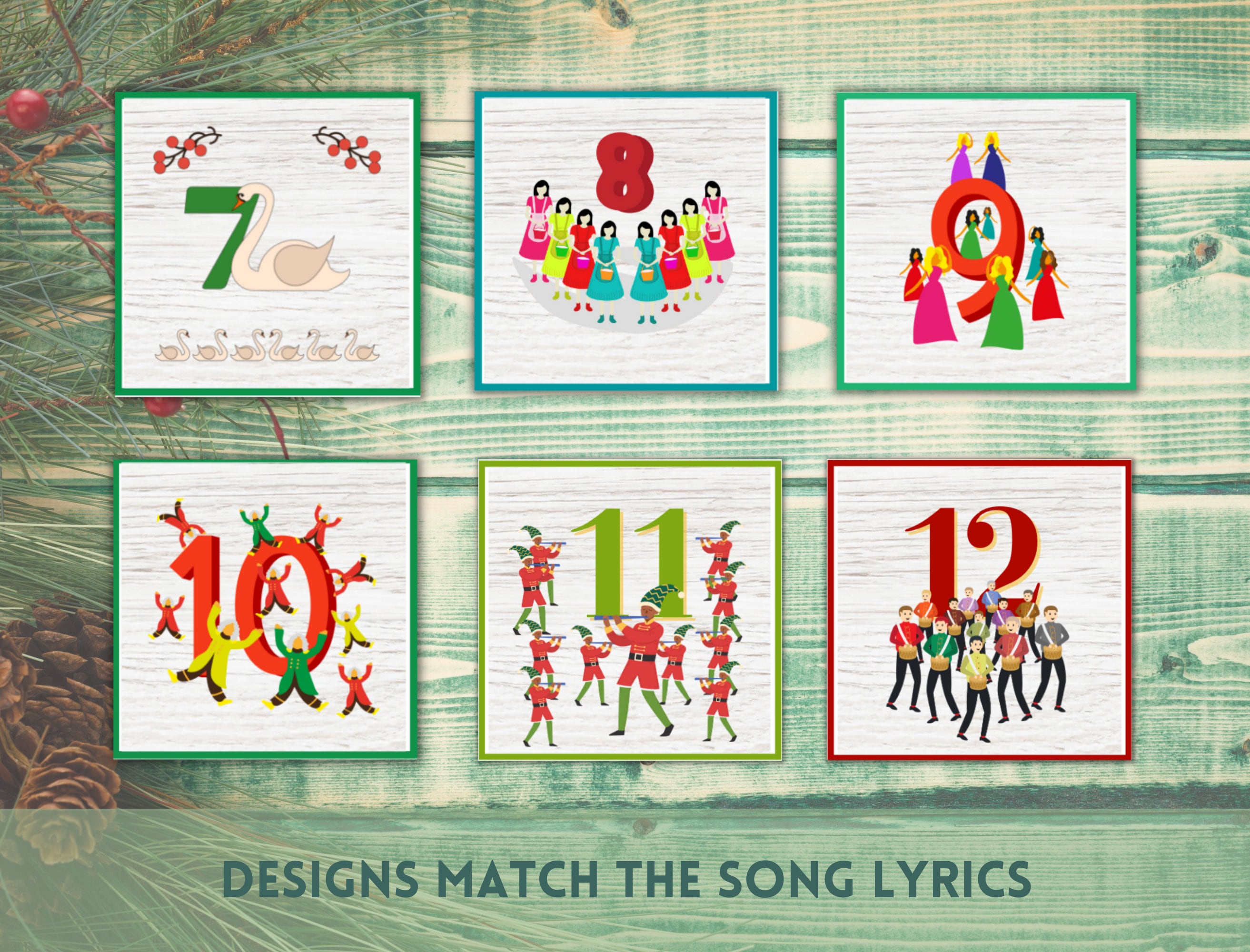 12 Days of Christmas Treat Tags, Christmas Gift Tags, Twelve Days of ...