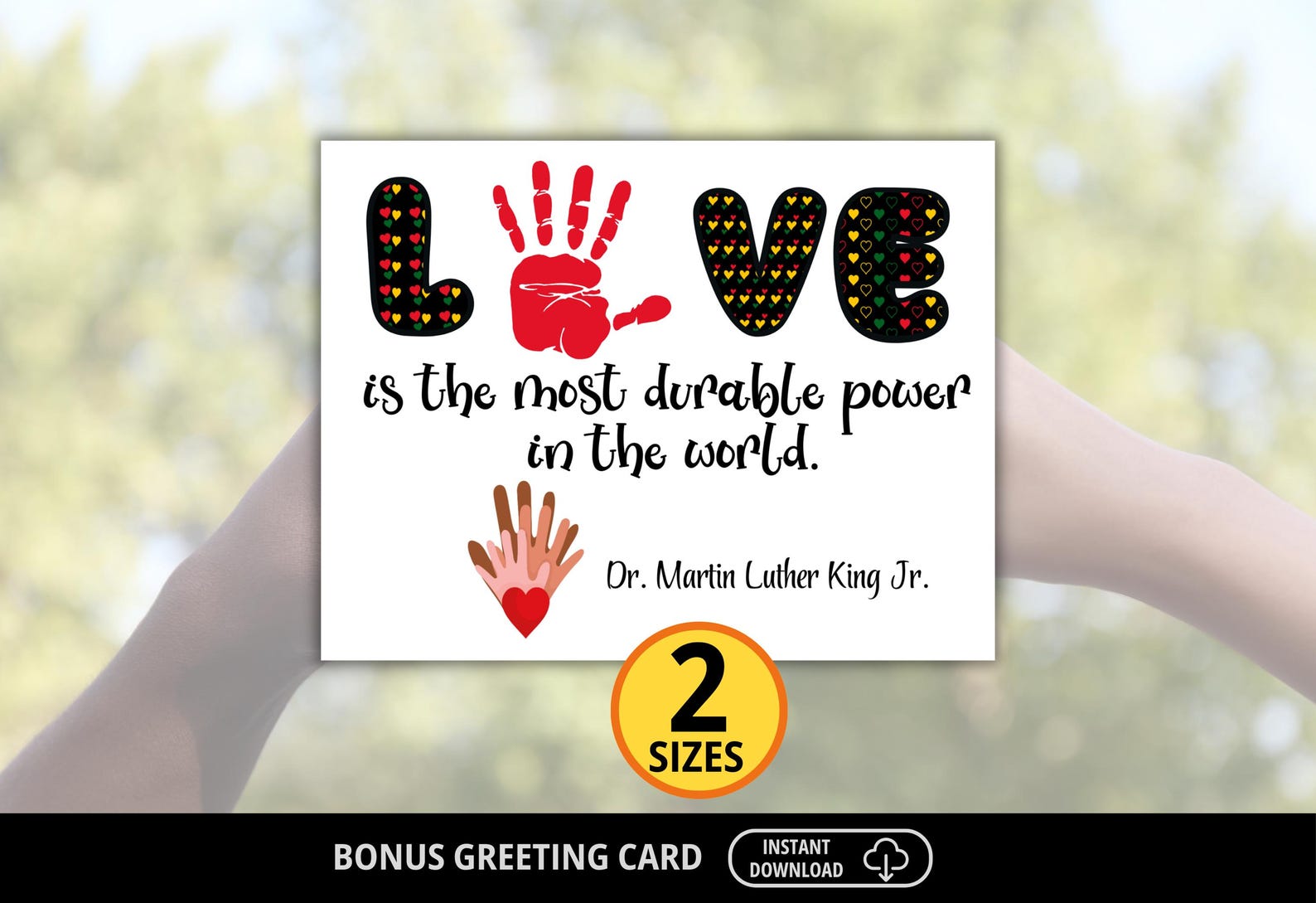 Martin Luther King Day Handprint Craft, Love Power, MLK Day Handprint ...