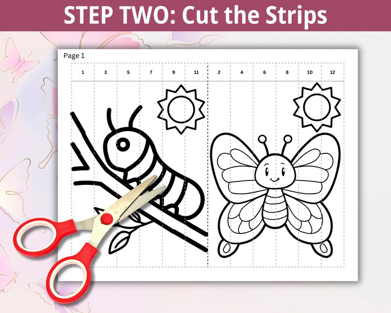 Butterfly Life Cycle Agamograph, Cut and Paste Craft, Agamograph Art ...