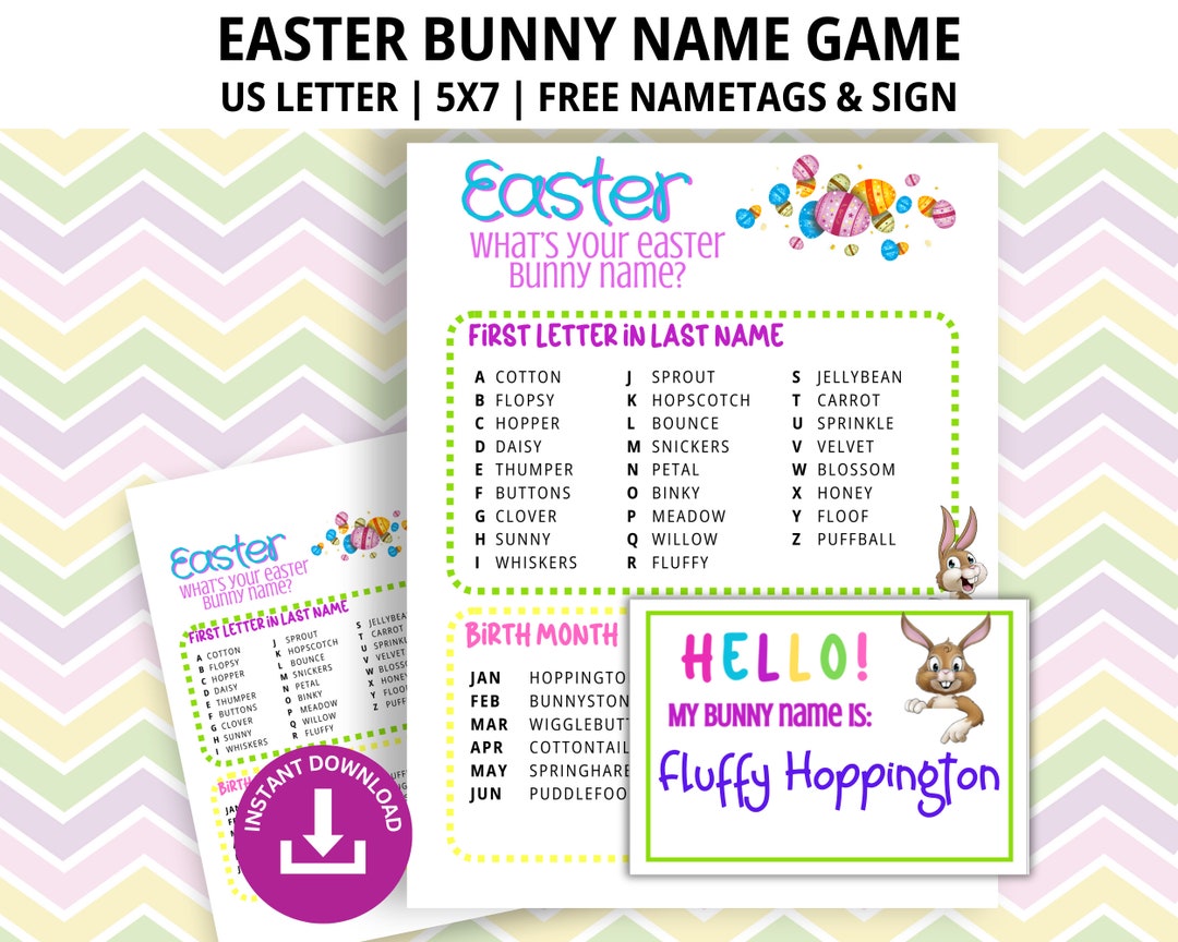 What's Your Easter Bunny Name, Easter Games, Bunny Name Game, Name ...