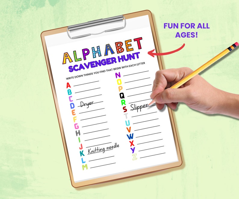 Alphabet Scavenger Hunt, Kids Scavenger Hunt, Printable Games for Kids ...