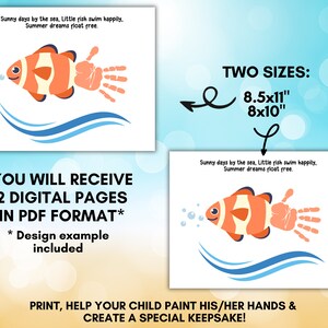 Summer Handprint Craft, Clownfish Handprint Craft, Summer Handprint Art ...