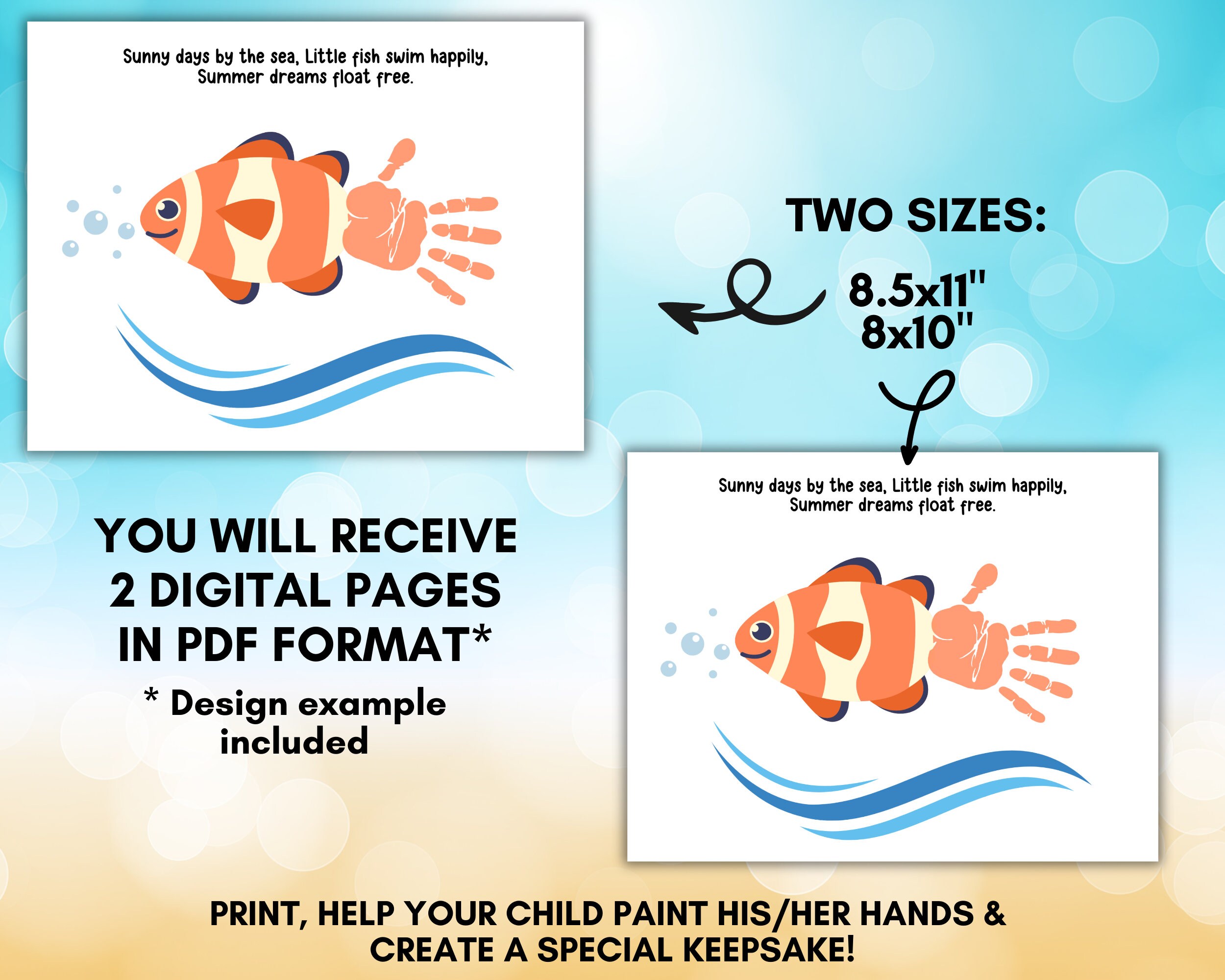 Summer Handprint Craft, Clownfish Handprint Craft, Summer Handprint Art ...