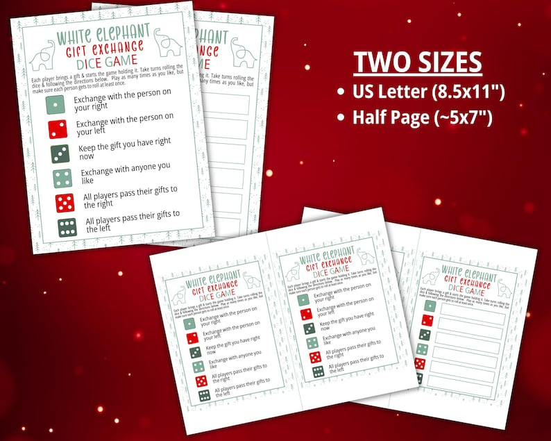 White Elephant Gift Exchange Game, Christmas Gift Exchange, Christmas ...