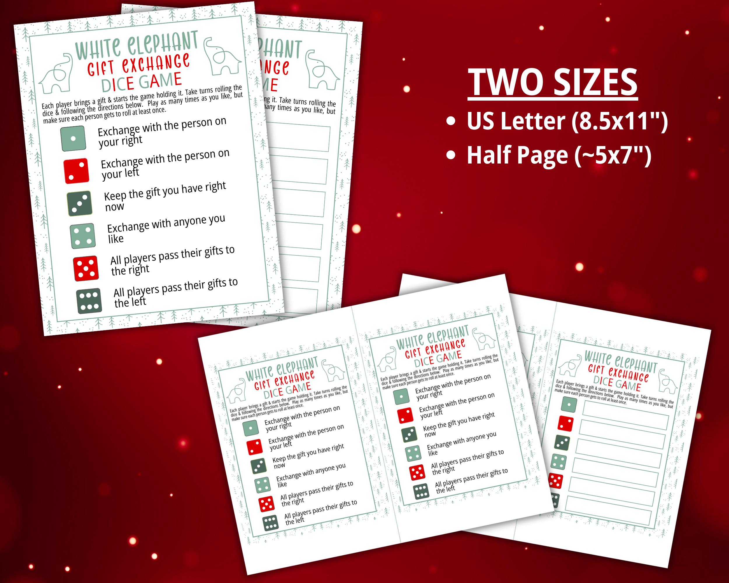 White Elephant Gift Exchange Game, Christmas Gift Exchange, Christmas ...