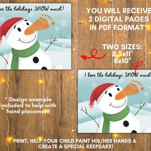 Christmas Handprint Craft, Snowman Footprint, Winter Handprint Craft ...