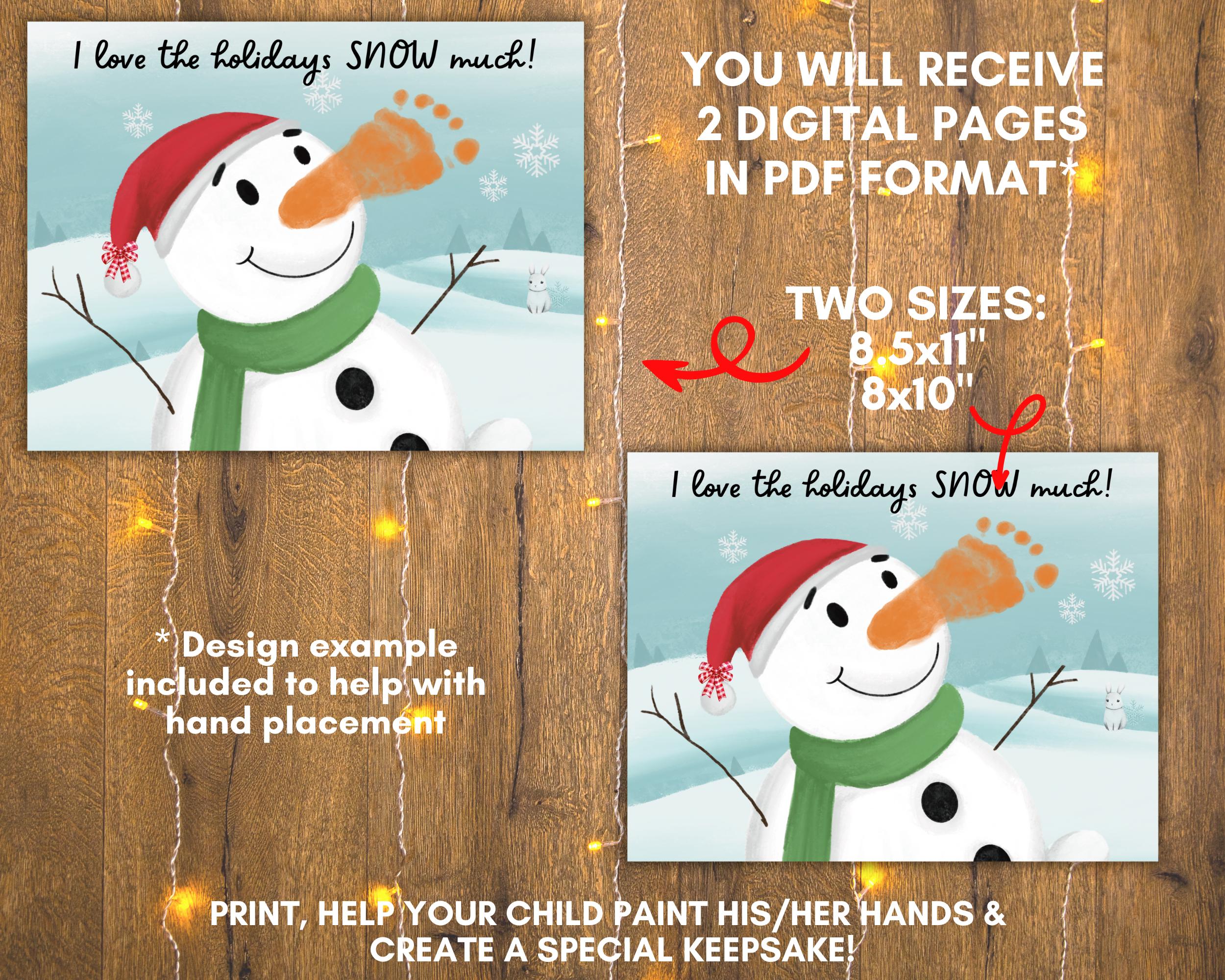 Christmas Handprint Craft, Snowman Footprint, Winter Handprint Craft ...