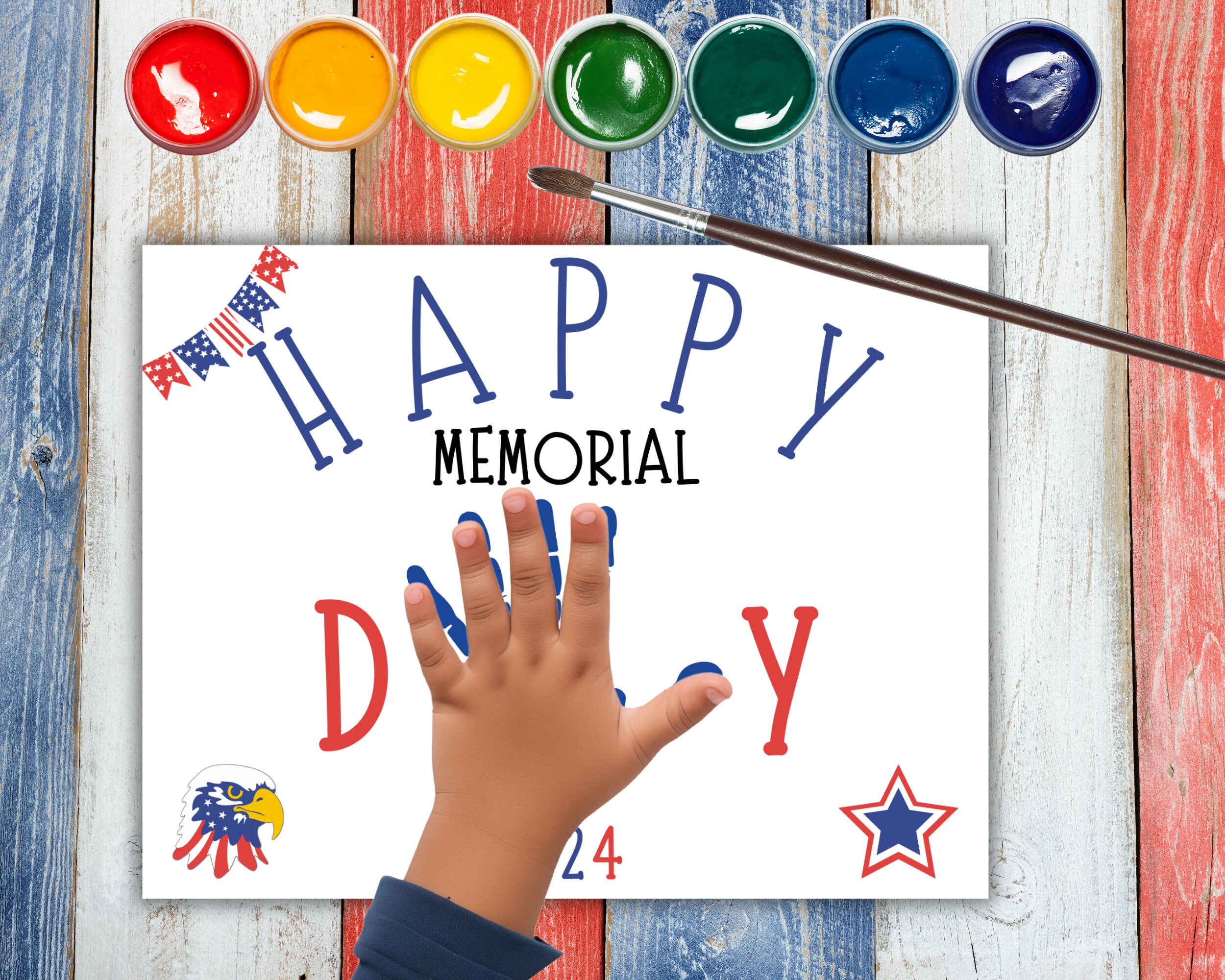Memorial Day Handprint Craft, Patriotic Handprint Art, Handprint Sign ...